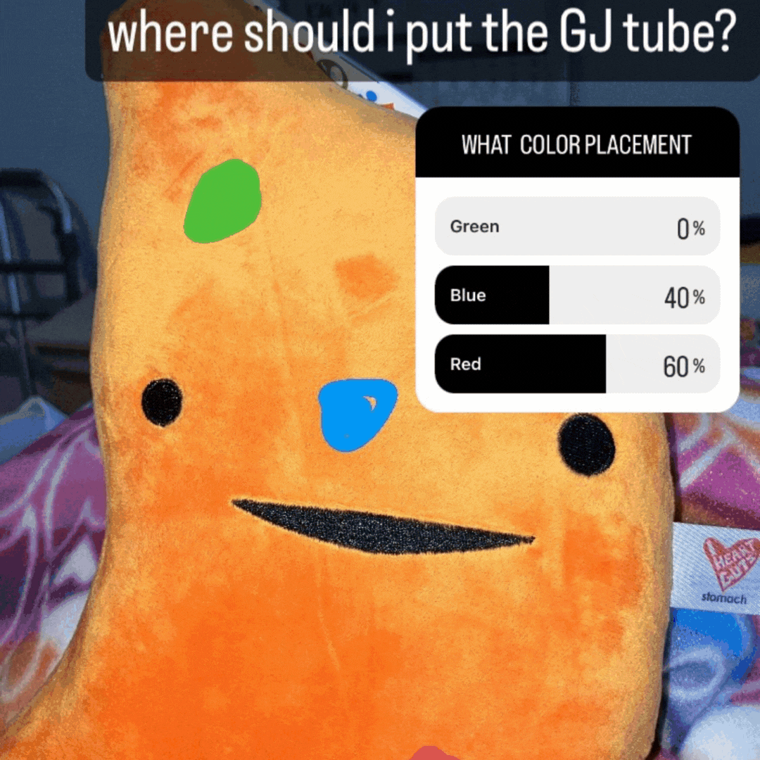 We're twins! My stomach plushie has a GJ tube