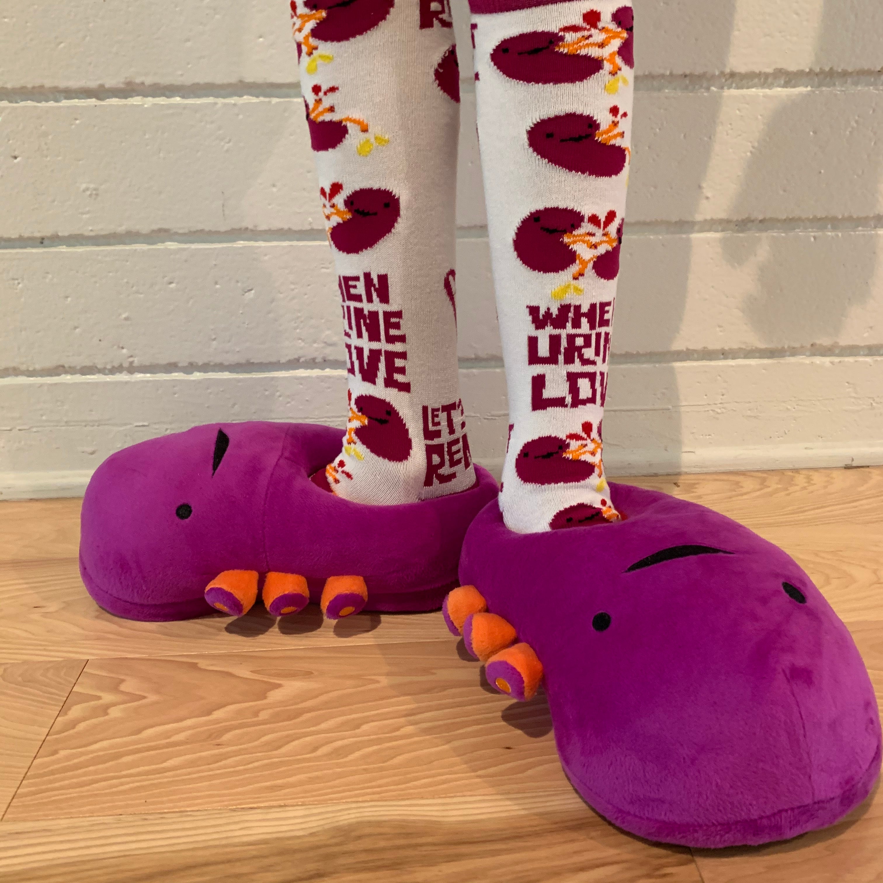 Kidney Slippers | I Heart Guts Plush Organs