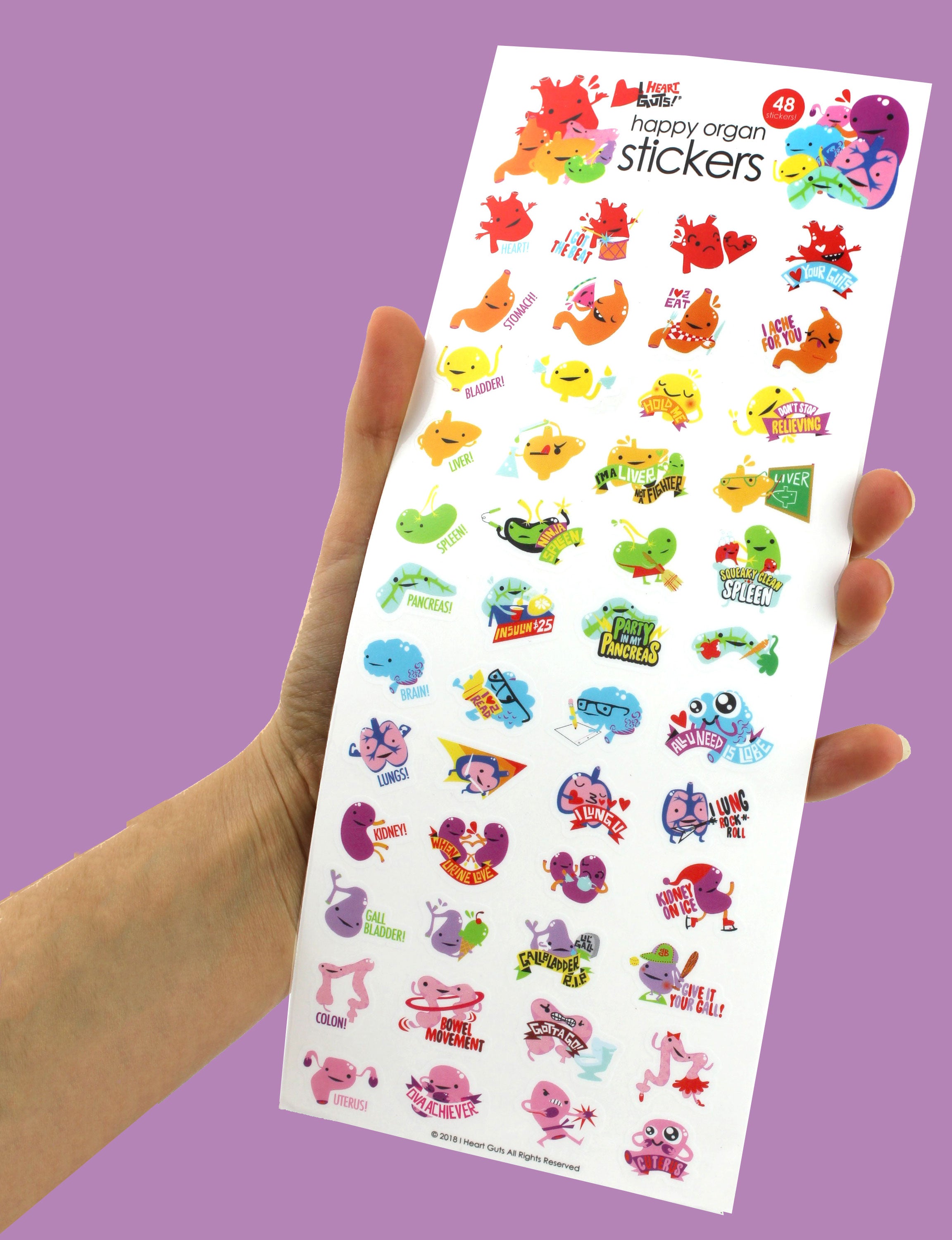 Happy Organ Sticker Sheets - Now With 98 mini stickers - 2 Sheets of ...