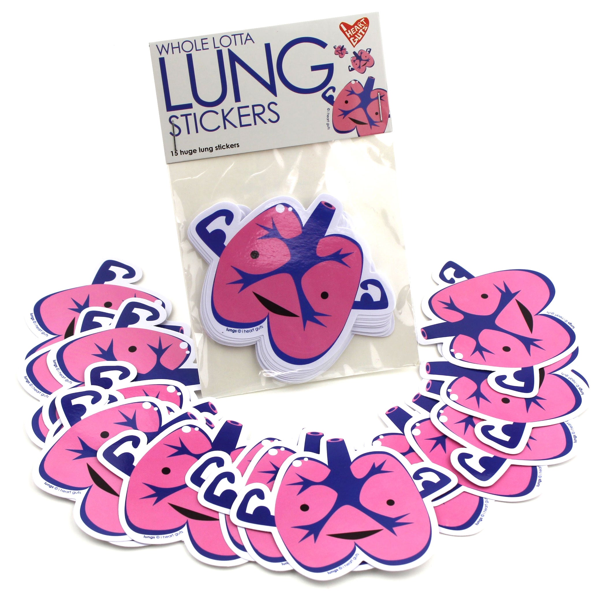 Whole Lotta Lung Stickers - 15 Lung Stickers | I Heart Guts Plush Organs
