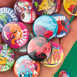 Cute Design Pins Funny Pinback Buttons 10-Pack - Cute Designs For DIY ...