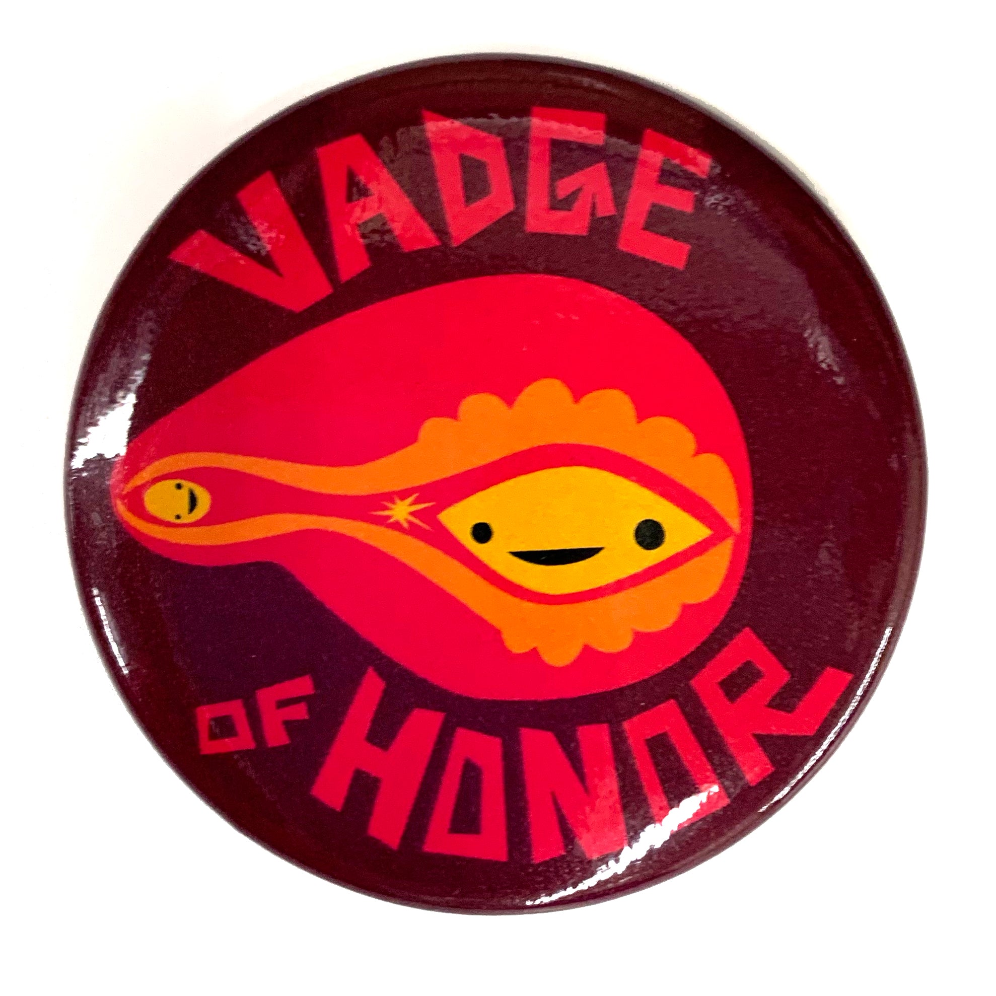 Vadge of Honor Magnet - Maroon/Hot Pink/Orange | I Heart Guts Plush Organs
